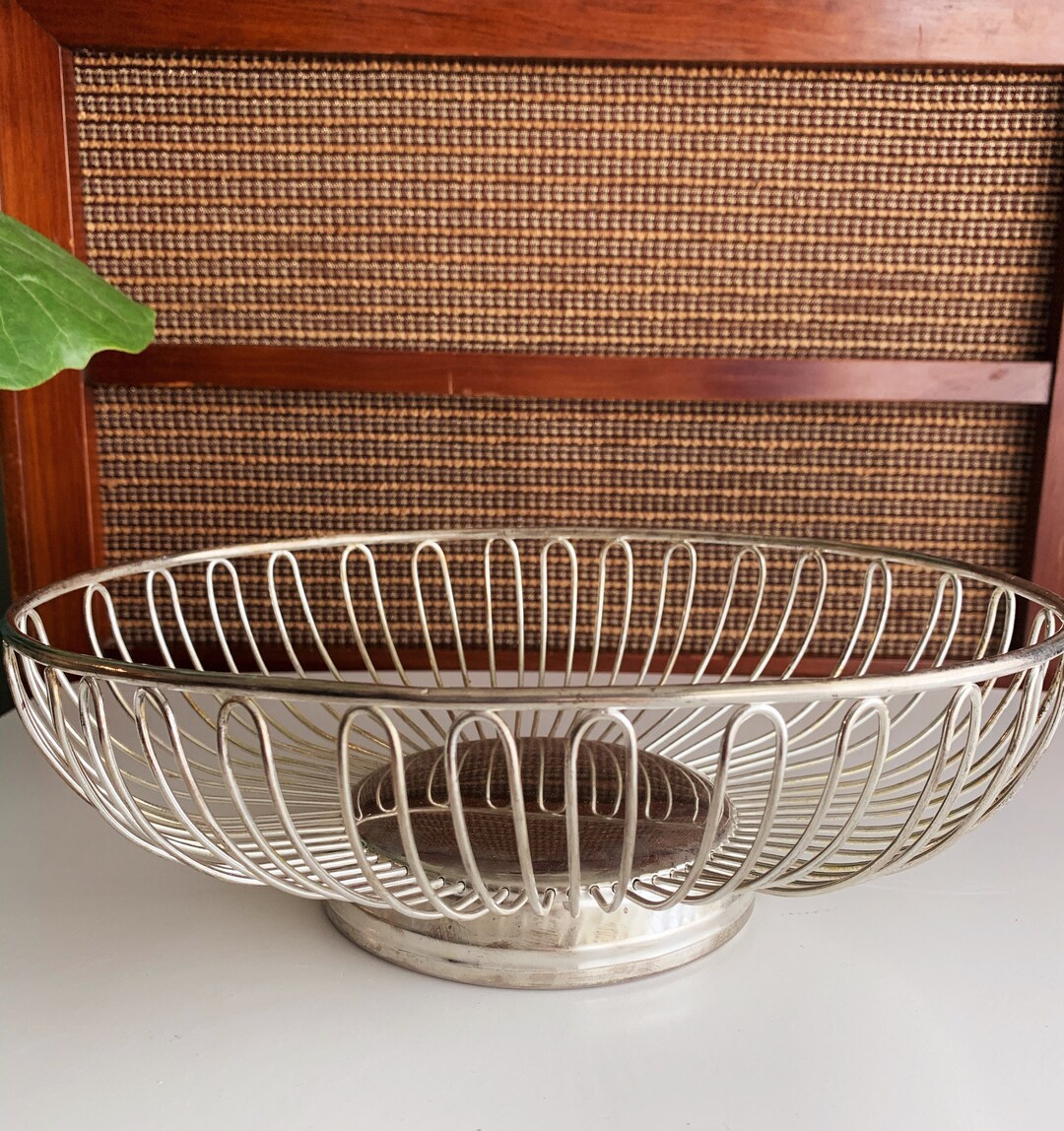 Silver Plated Wire Basket - Etsy