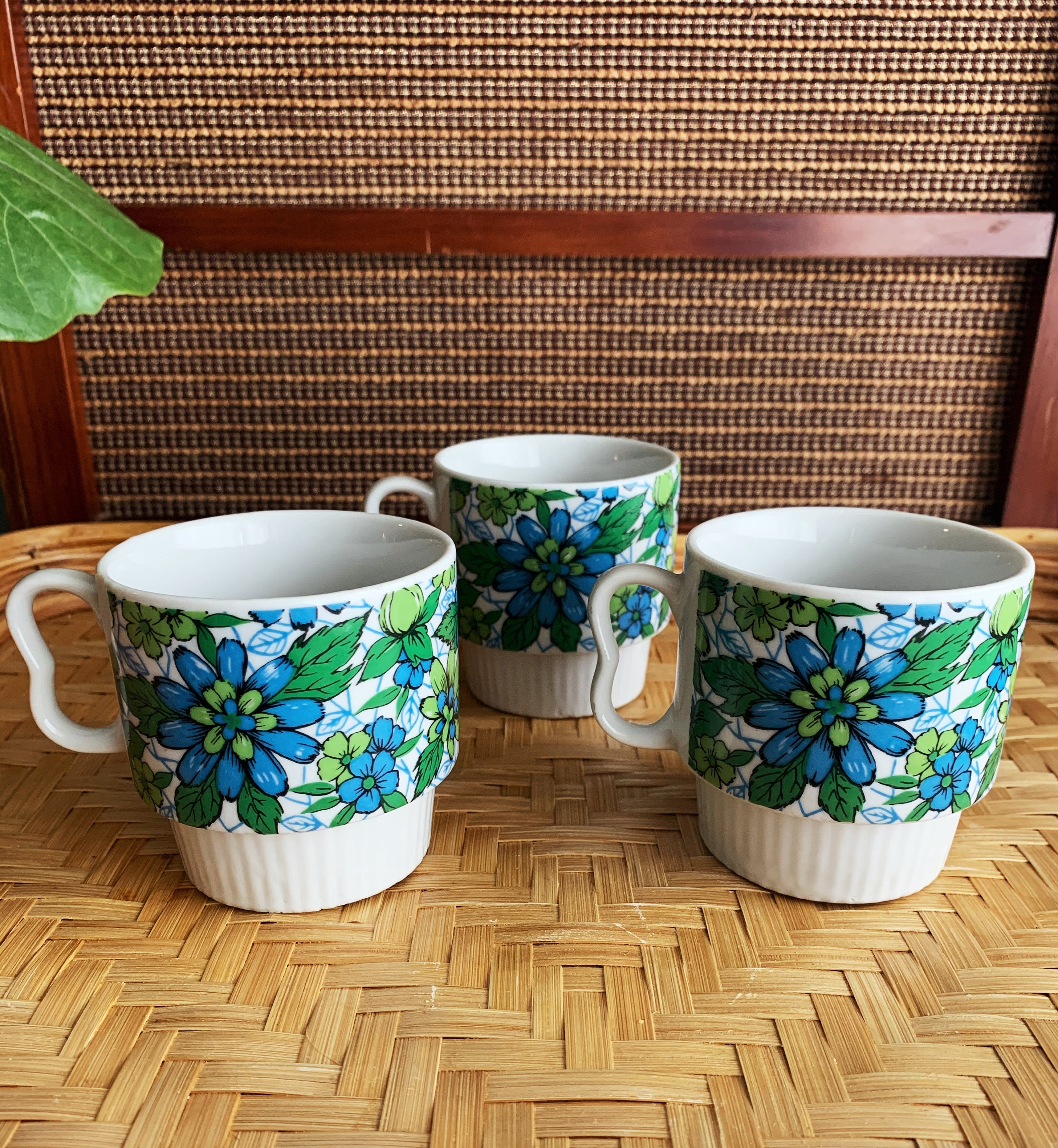 MCM Floral Mugs - Etsy