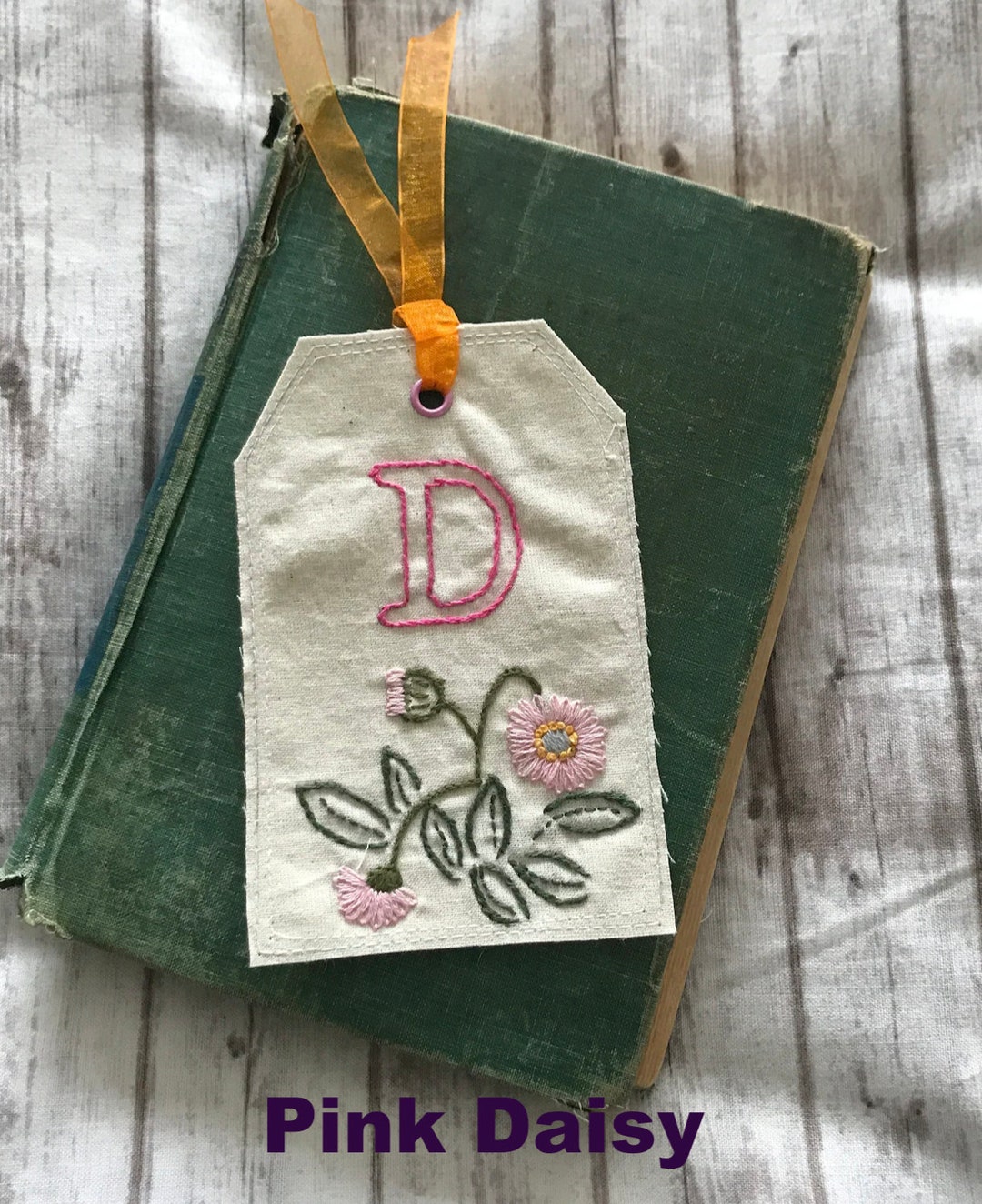 Personalized Hand Embroidered Book Marker Floral Journal Tag ...