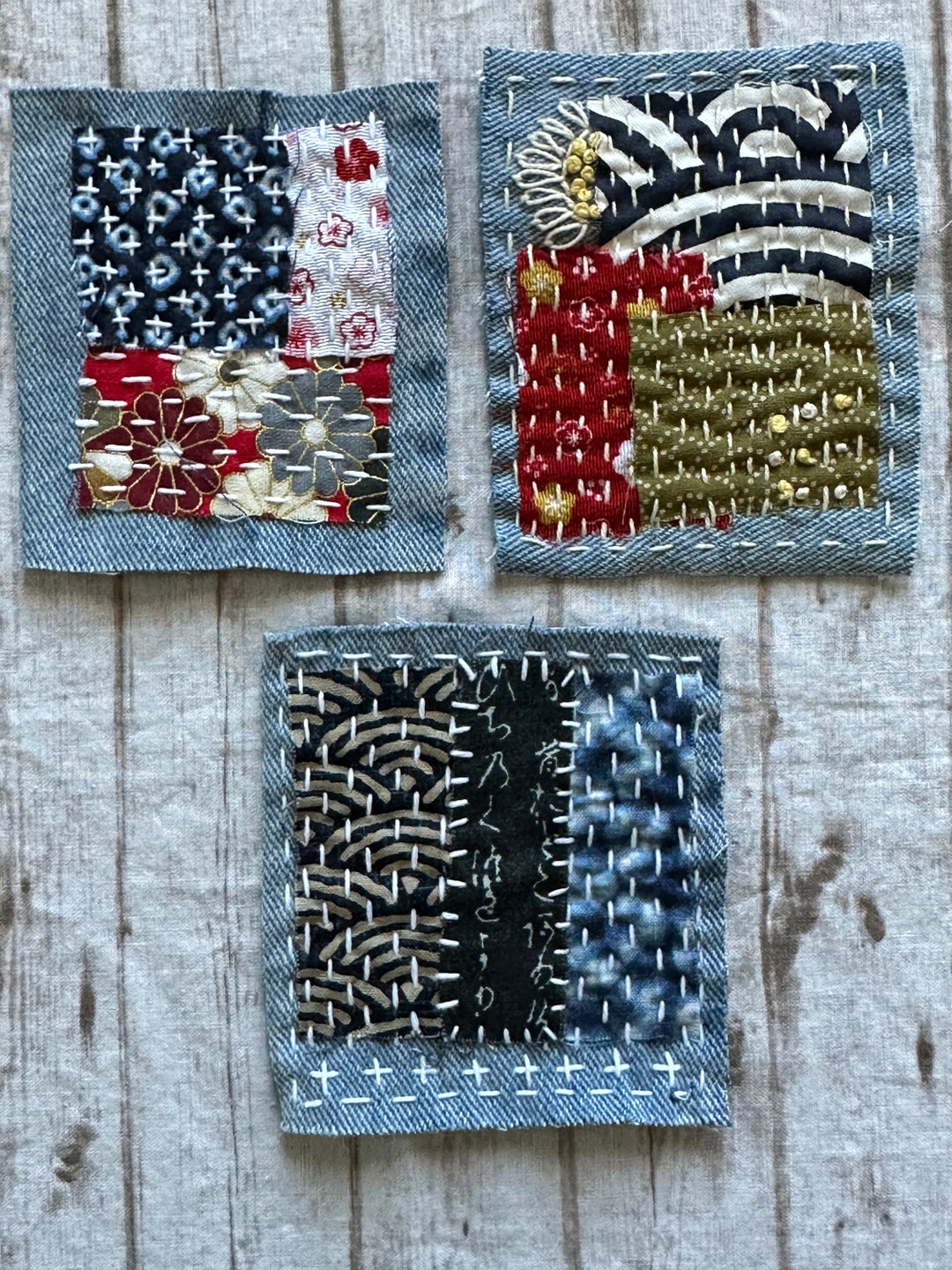 Boro Sashiko Patchers Japanese Fabric Collage Patches Mending Stitch ...