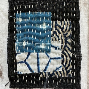 Buro Sashiko Patches Japanese Fabric Collage Patches Mending Stitches ...