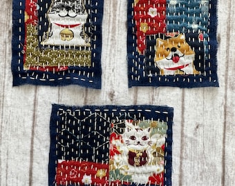 Boro Sashiko Patches Japanese Fabric Collage Patches Mending Stitches ...