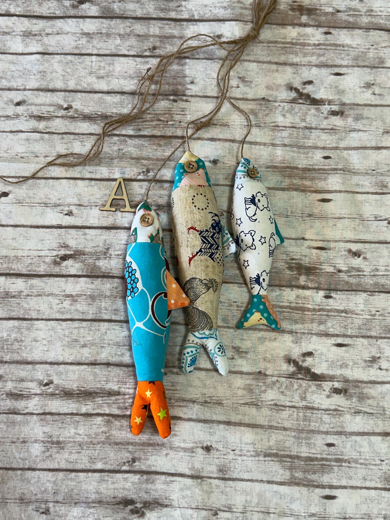 Coastal Home Decoration Handmade Sea Life Fabric Fish Decor Bowl Filler ...