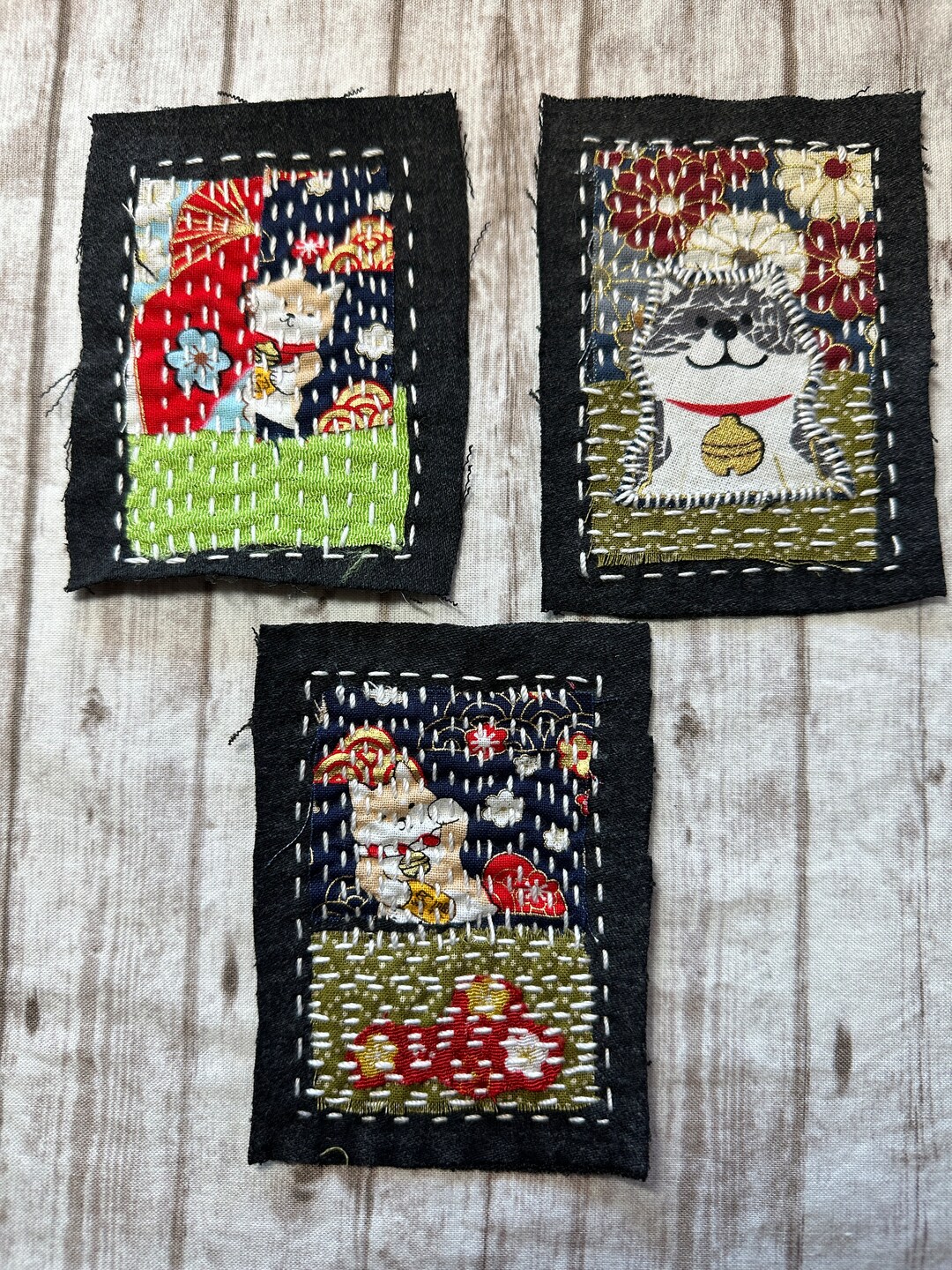 Sashiko Boro Patches Japanese Fabric Collage Mending Stitches Patches ...