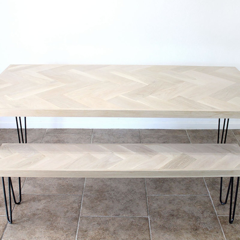 Herringbone Table - Etsy