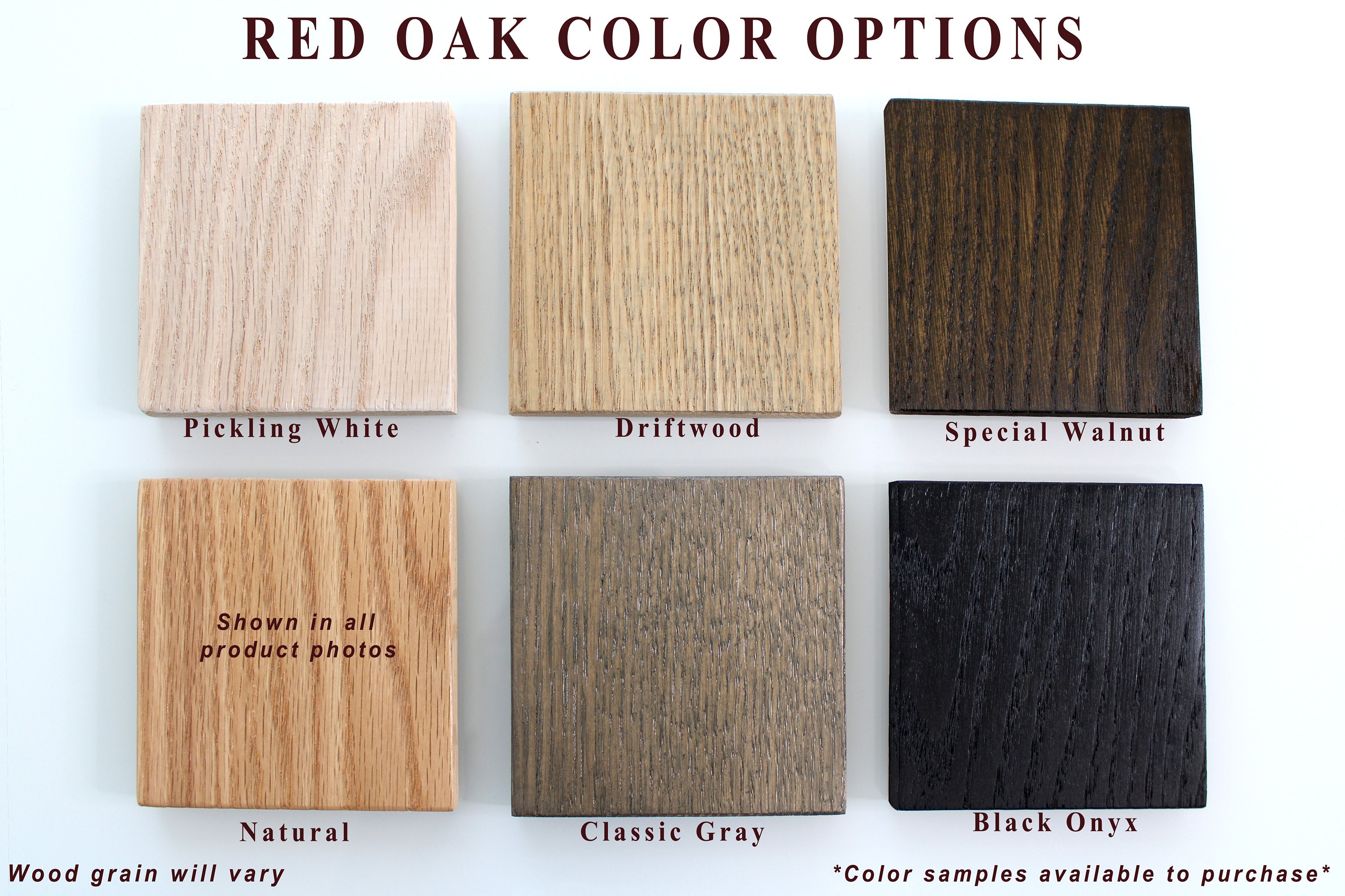 Wood Color Sample: Red Oak Wood Stain Options and Finish - Etsy