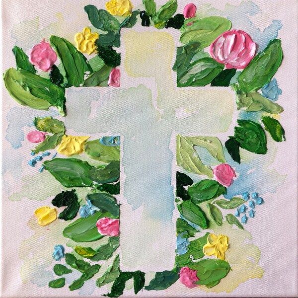 Easter Cross Painting - Etsy