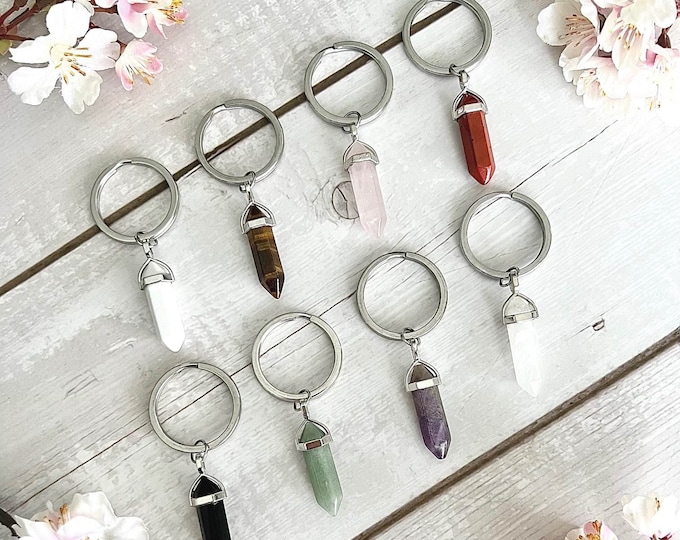 PERSONALISED Crystal Keyring. Custom Crystal Keyring. Healing Crystals ...