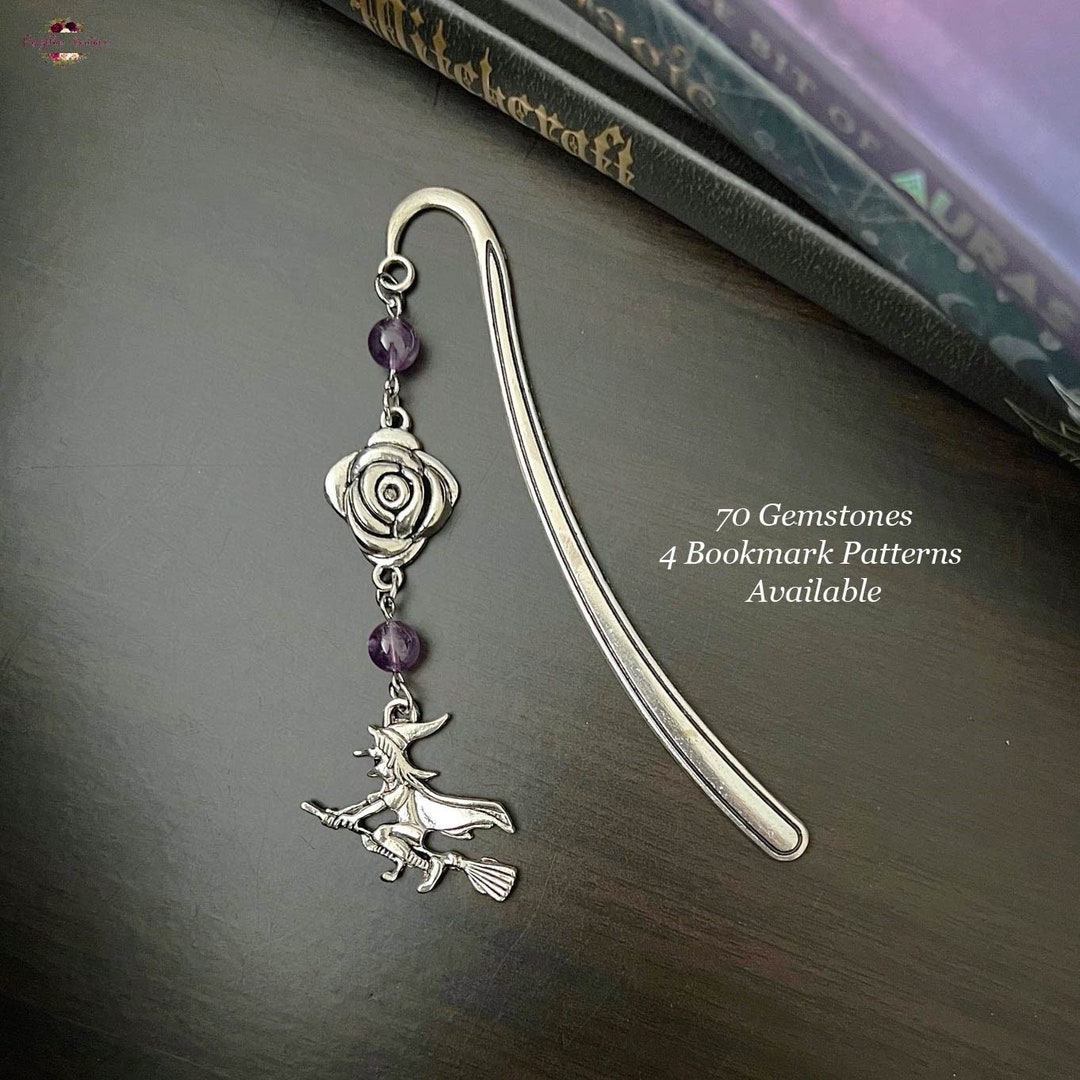 WITCH & ROSE Gemstone Bookmark-crystal Bookmark-witch Bookmark-rose ...
