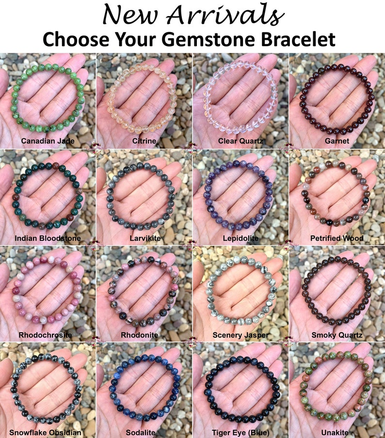 6mm Gemstone Bracelet-beaded Bracelet-gemstone | Etsy