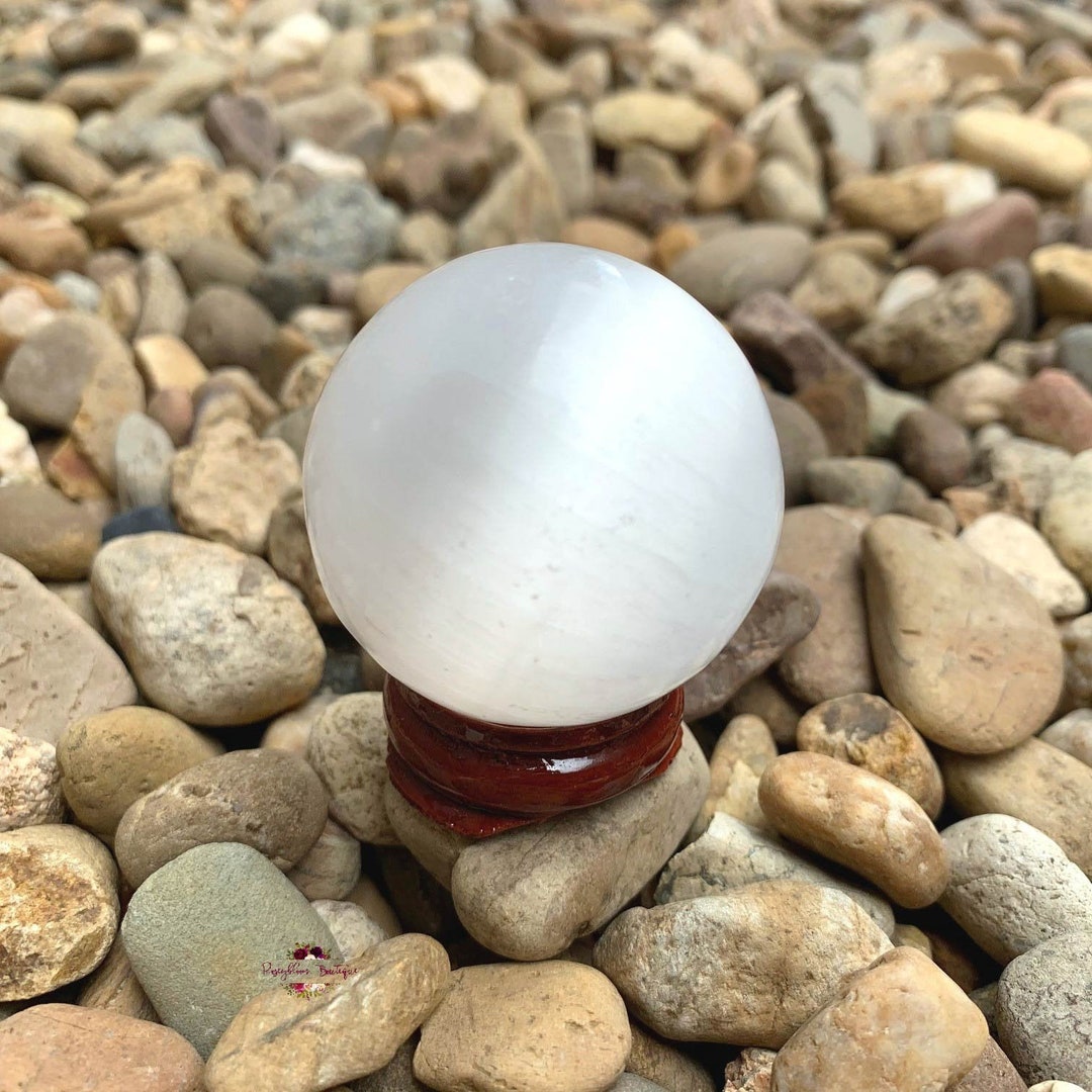 SELENITE Sphere-40mm Small Natural Selenite Sphere-crystal Sphere ...