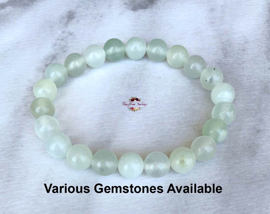 SERPENTINE NEW JADE Bracelet-8mm Genuine Serpentine New Jade Gemstone ...