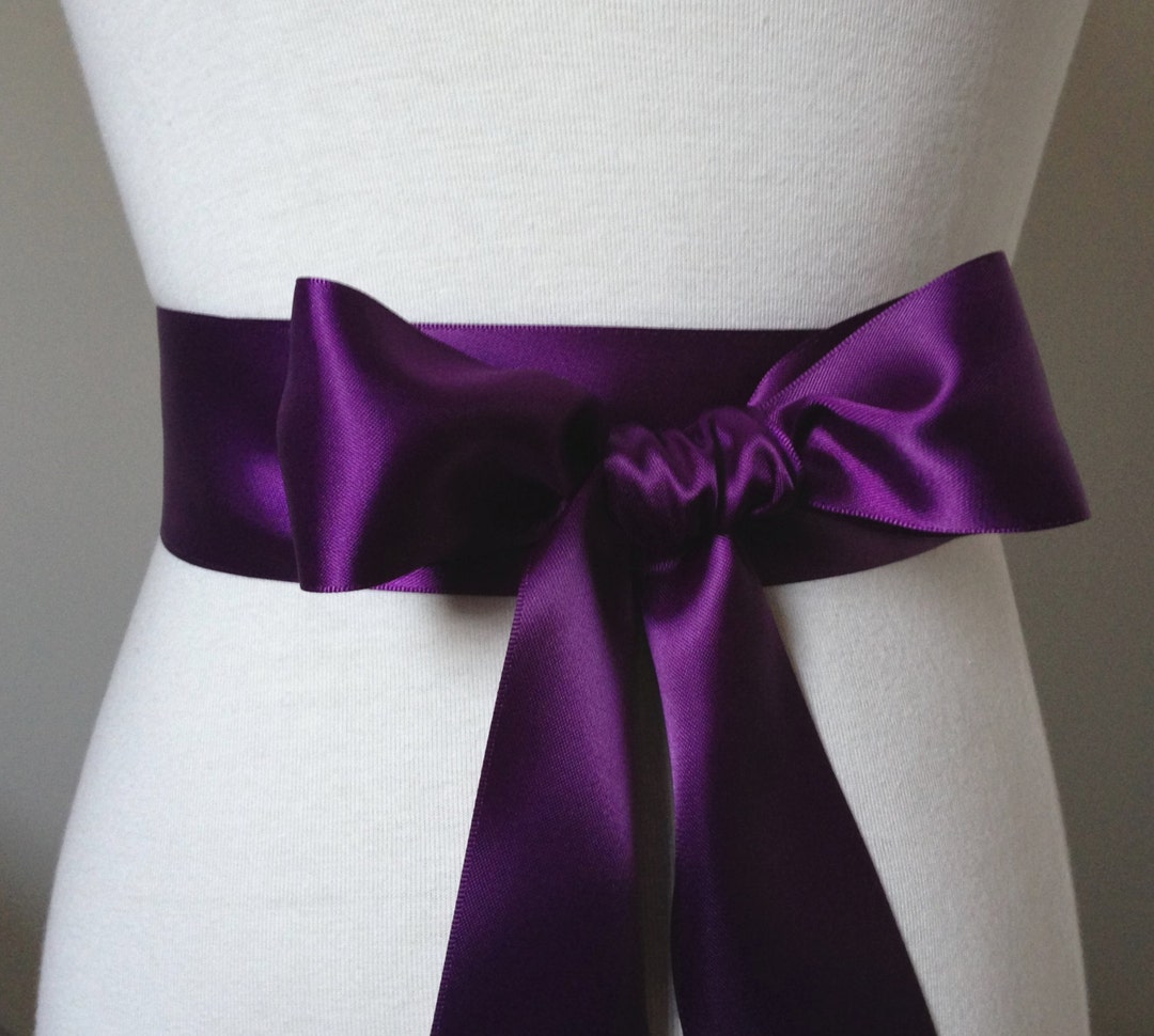 2 Inch (5cm or 50mm) Ribbon Sash-plum Sash-plum Purple Belt-flower Girl ...