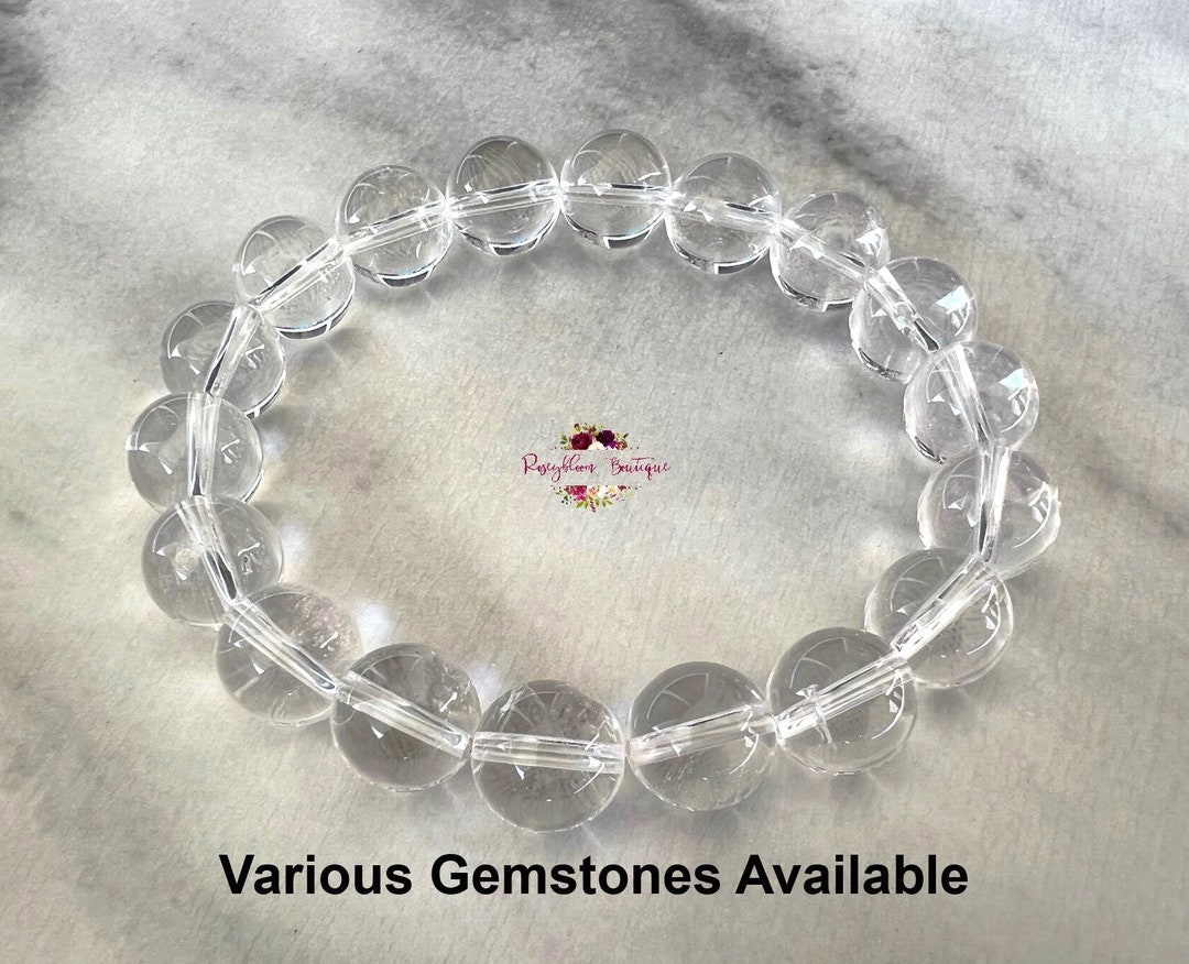 CLEAR QUARTZ Bracelet-10mm Grade A Genuine Natural Clear Quartz ...