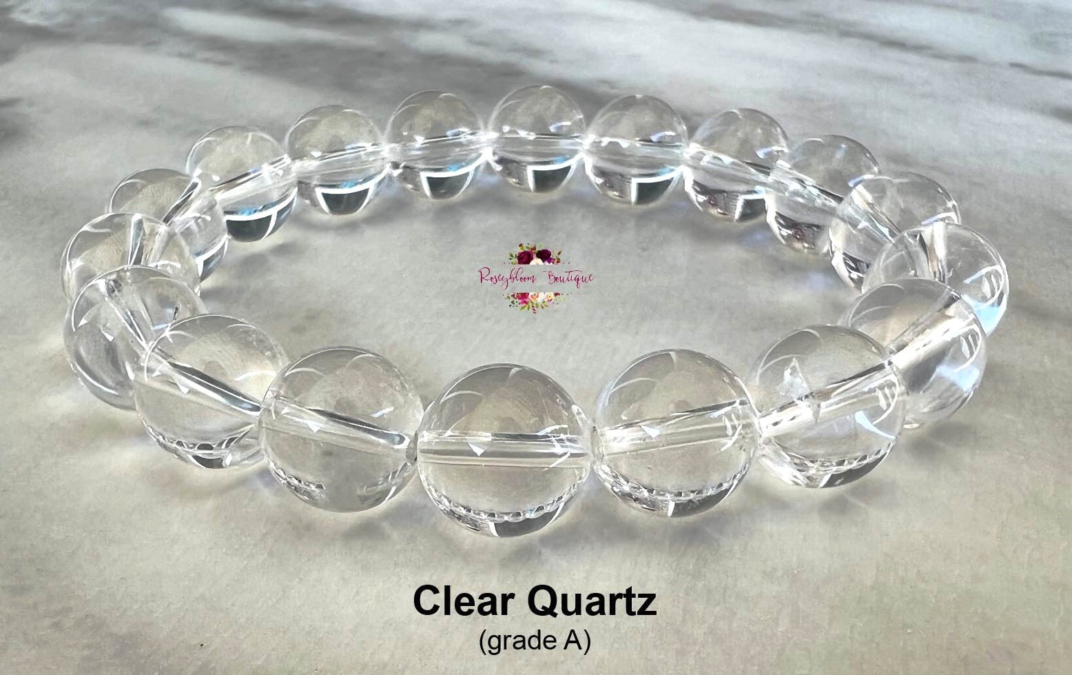 CLEAR QUARTZ Bracelet-10mm Grade A Genuine Natural Clear Quartz ...