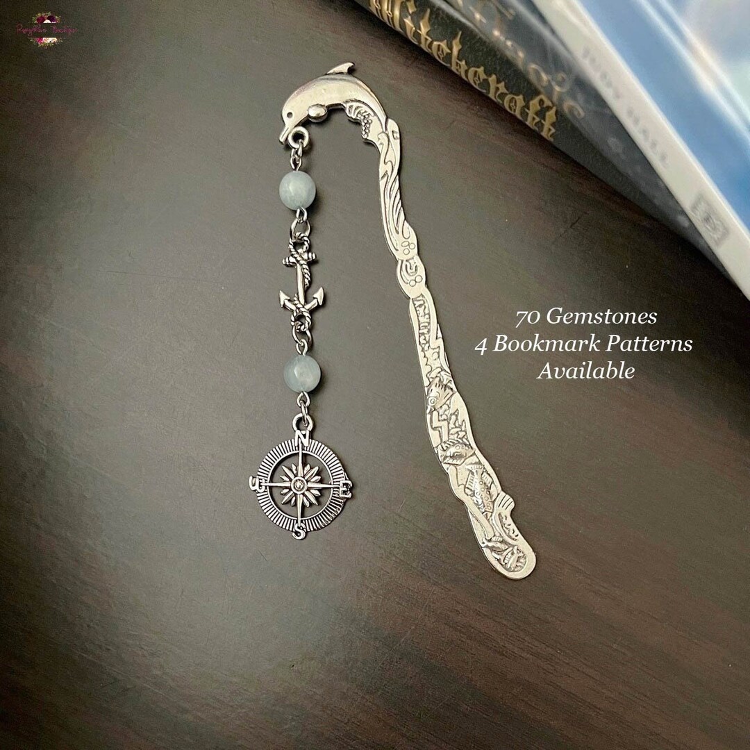 COMPASS & ANCHOR Gemstone Bookmark-crystal Bookmark-compass Bookmark ...