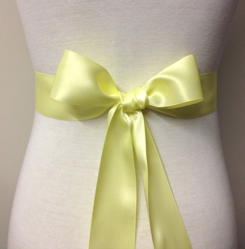 1.5 Inch (3.8cm or 38mm) Ribbon Sash-pale Yellow Sash-light Yellow Belt ...