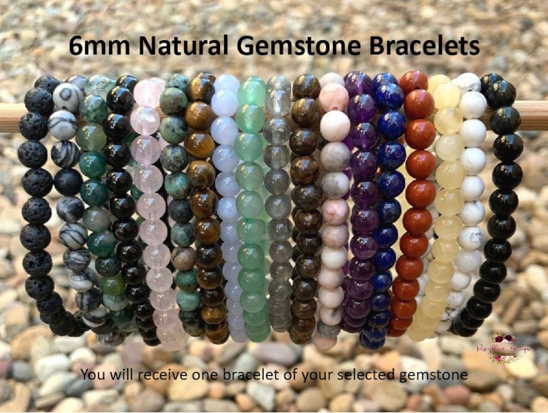 6mm Gemstone Bracelet-beaded Bracelet-crystal Bracelet-stack Bracelet ...