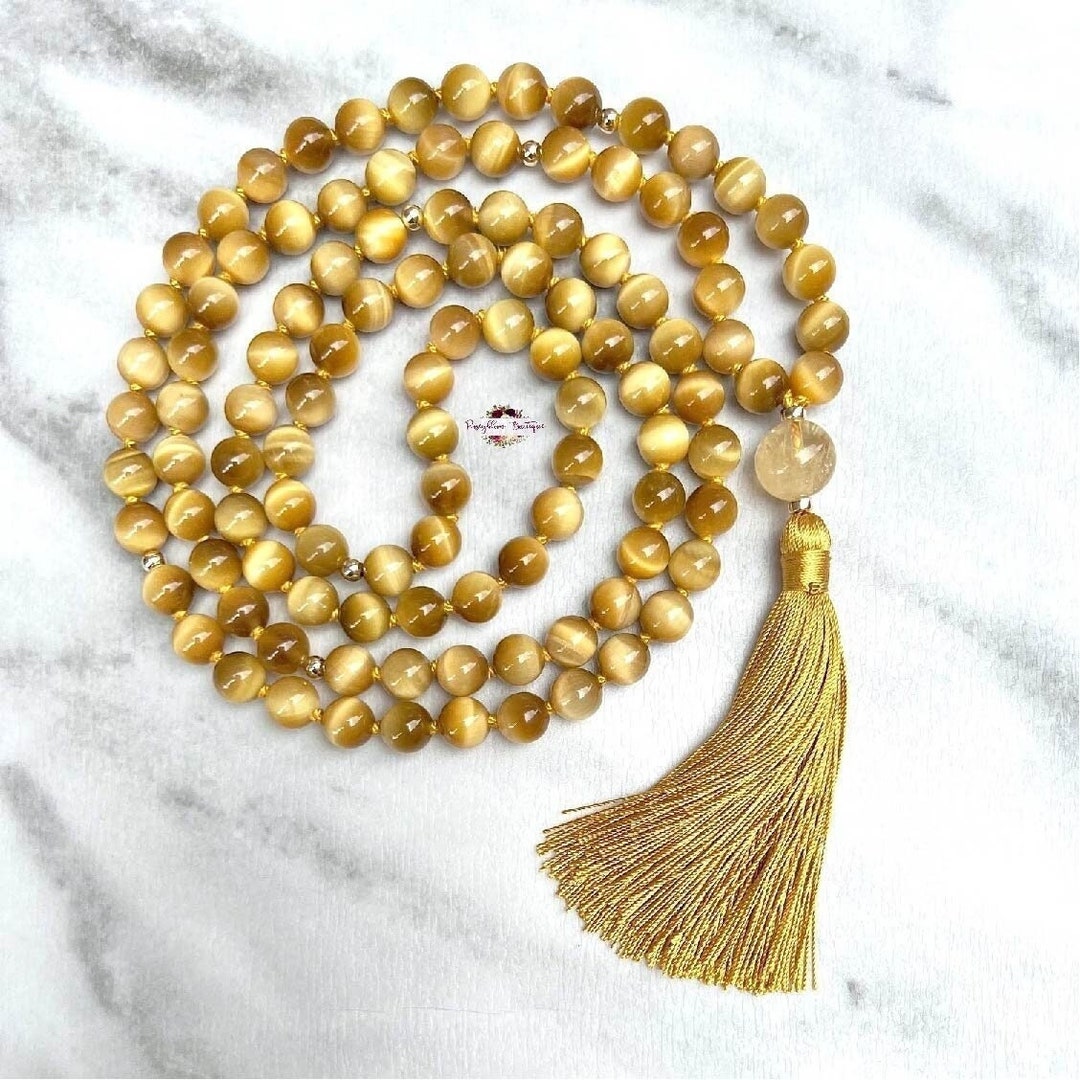 Grade AAA Honey TIGER EYE Mala-golden Tiger Eye Mala-solar Plexus ...