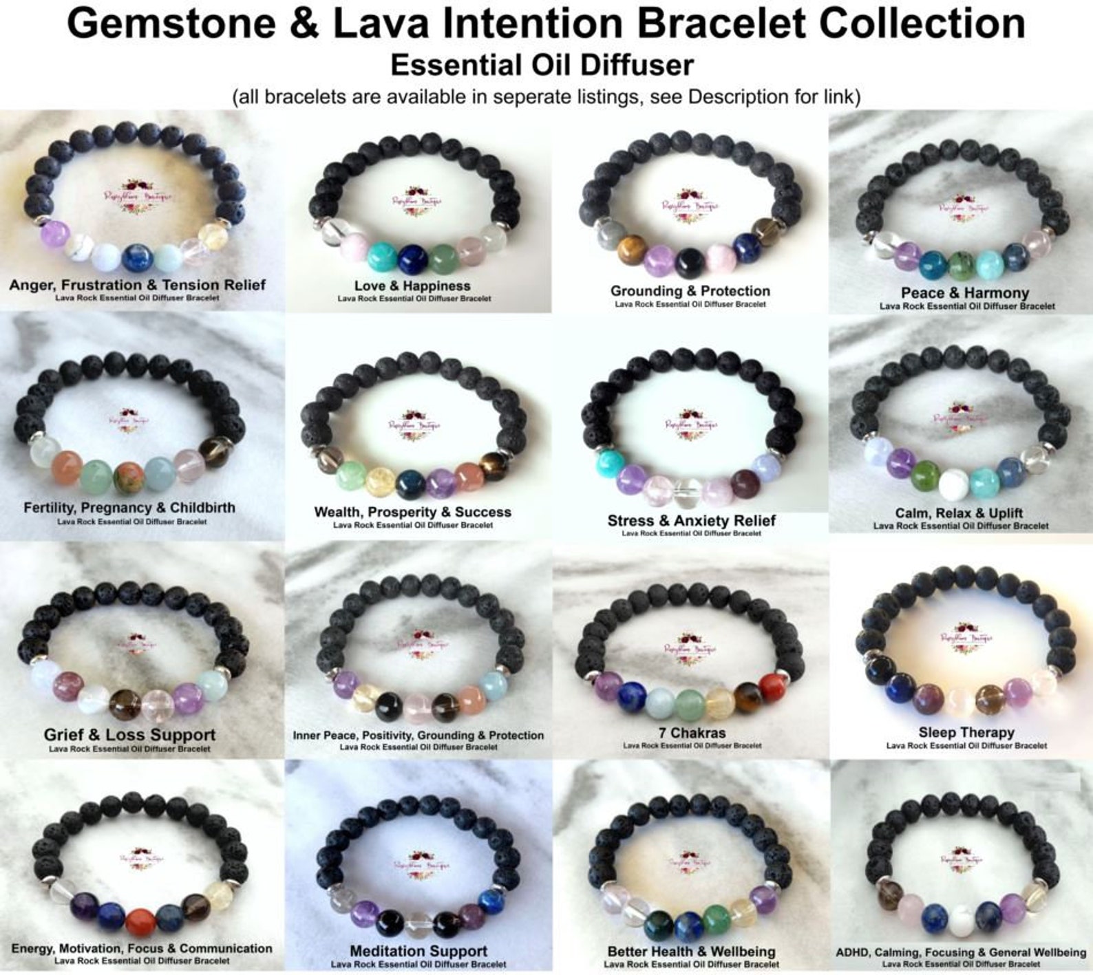 Protection Bracelet-grounding Bracelet-lava Beaded | Etsy