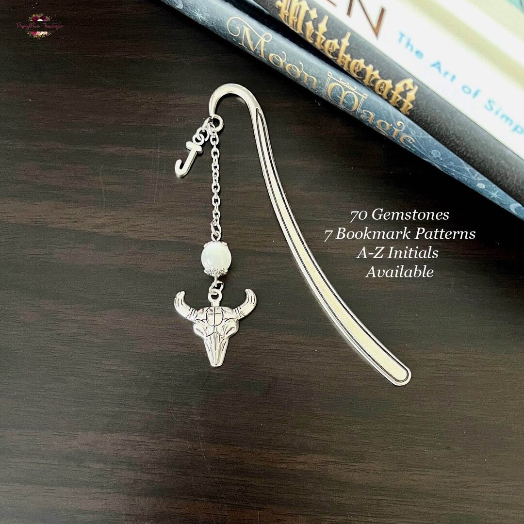 BULL HEAD Gemstone Bookmark-crystal Bookmark-personalised Bookmark ...