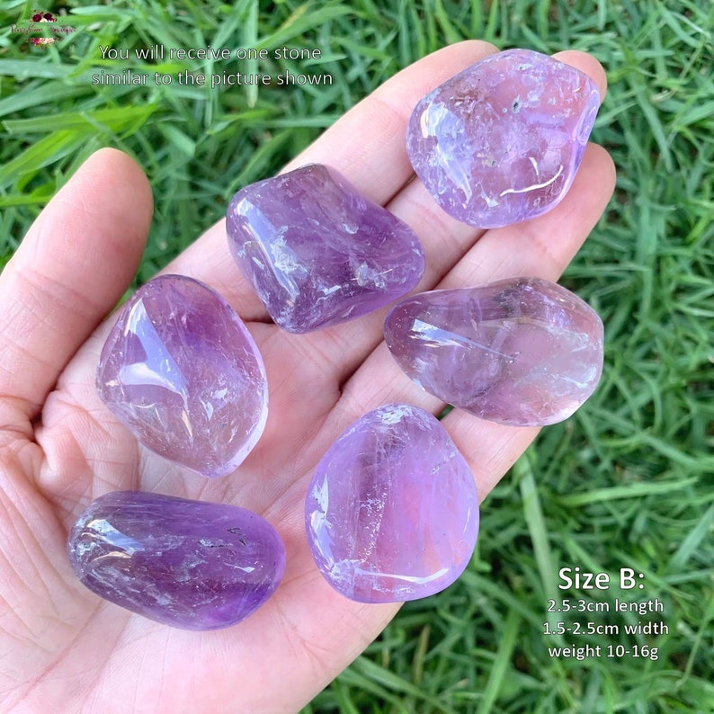 AMETHYST Tumbled Stone-medium Purple-tumbled Stone-healing - Etsy