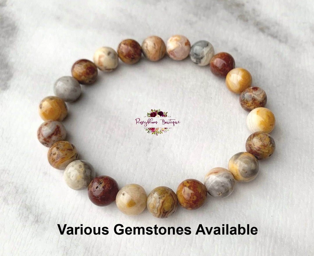 CRAZY LACE AGATE Bracelet-8mm Genuine Crazy Lace Agate-Agate Bracelet ...