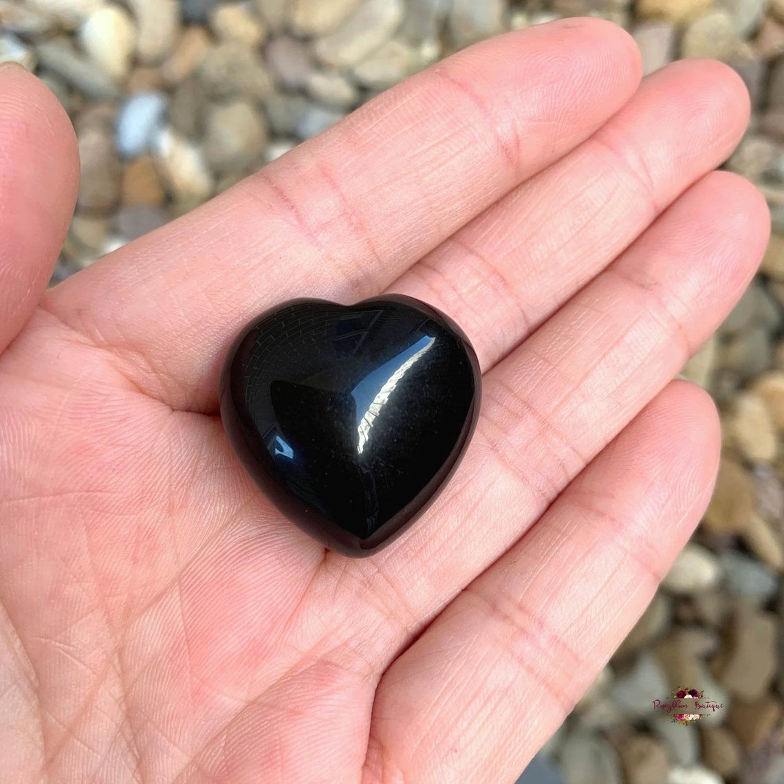 BLACK OBSIDIAN Heart-25mm Natural Black Obsidian Heart Shaped | Etsy