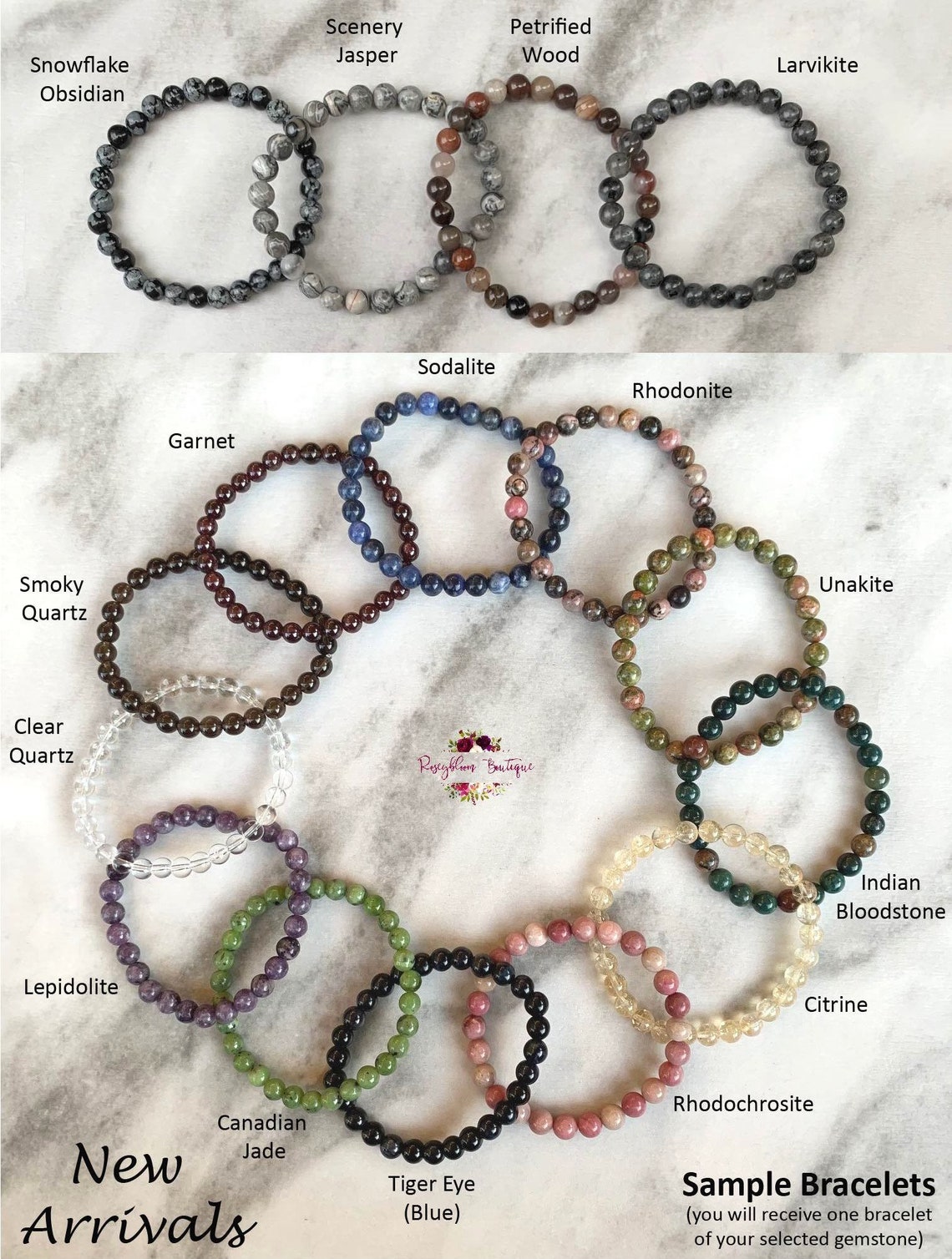 6mm Gemstone Bracelet-beaded Bracelet-gemstone | Etsy