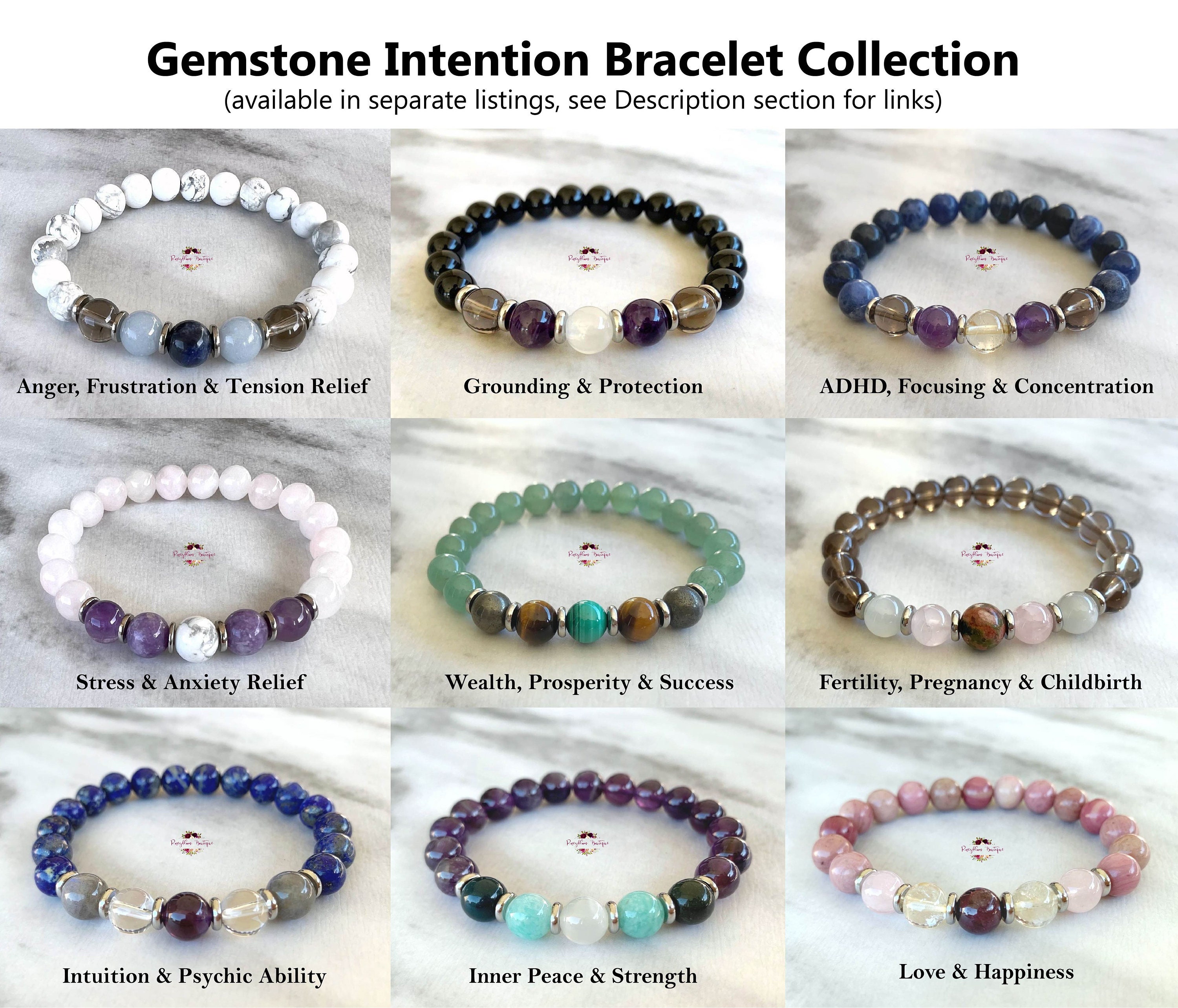 STRESS & ANXIETY Relief Bracelet-anxiety Bracelet-rose Quartz Bracelet ...