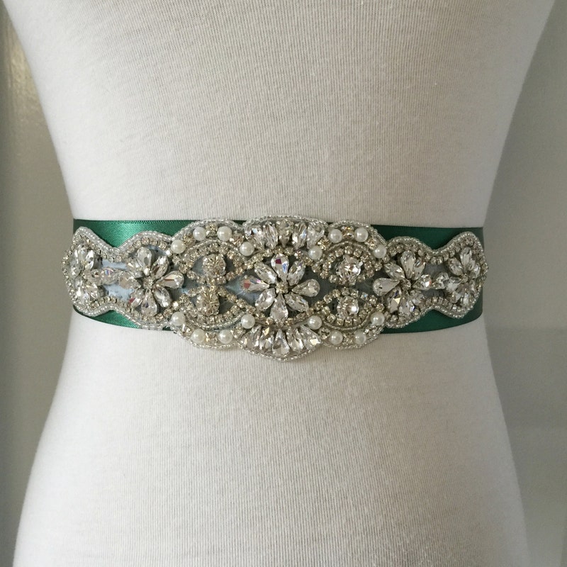 Emerald Green Sash - Etsy