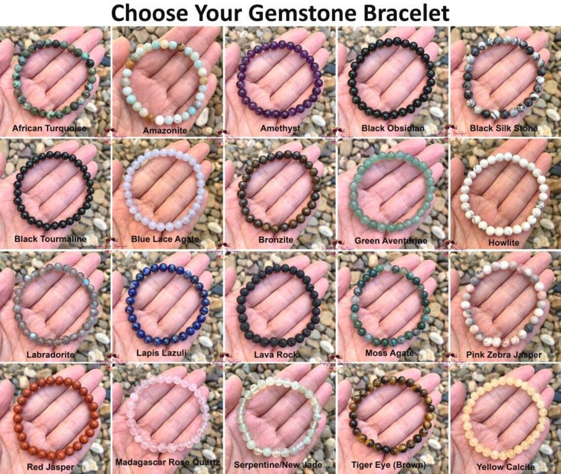 6mm Gemstone Bracelet-beaded Bracelet-gemstone | Etsy