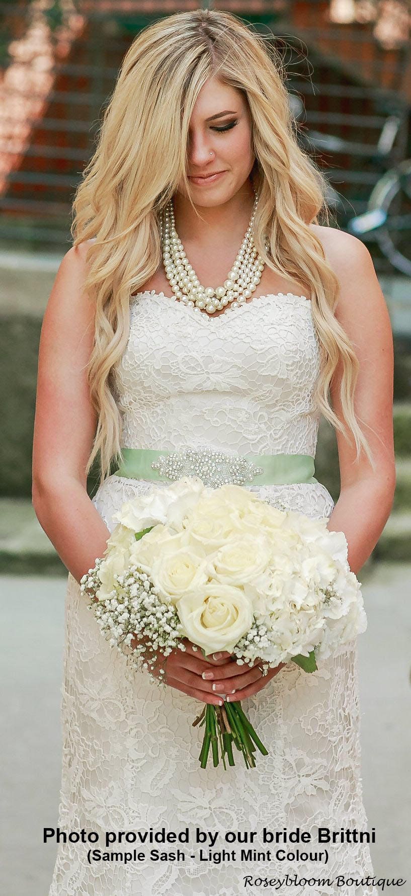 Mint Belt-Light Mint Sash-Bride Belt-Green Pearl Sash-Mint | Etsy