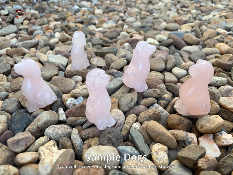 ROSE QUARTZ Dog-50mm Small Natural Rose Quartz Dog-crystal Dog-dog ...