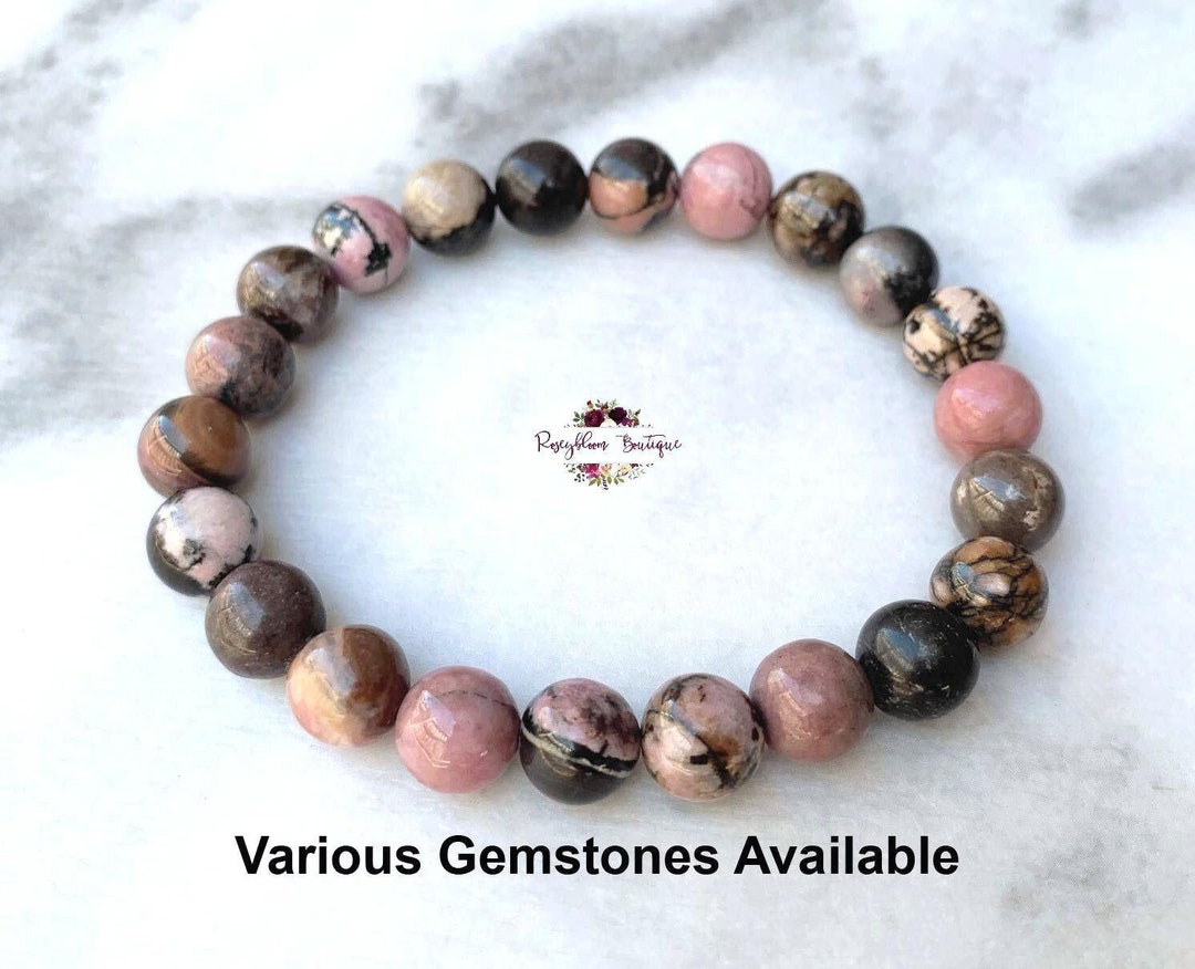RHODONITE Bracelet-8mm Genuine Rhodonite-rhodonite Gemstone-natural ...