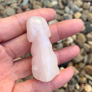 ROSE QUARTZ Dog-50mm Small Natural Rose Quartz Dog-crystal Dog-dog ...