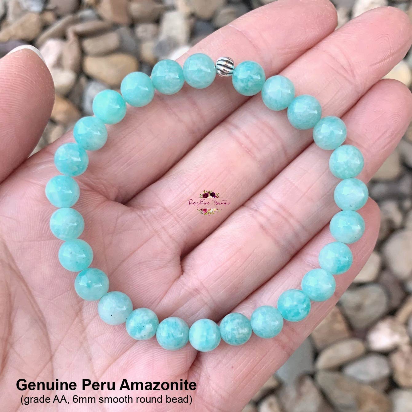 PERU AMAZONITE Bracelet-6mm Grade AA Genuine Peru Amazonite-gemstone ...
