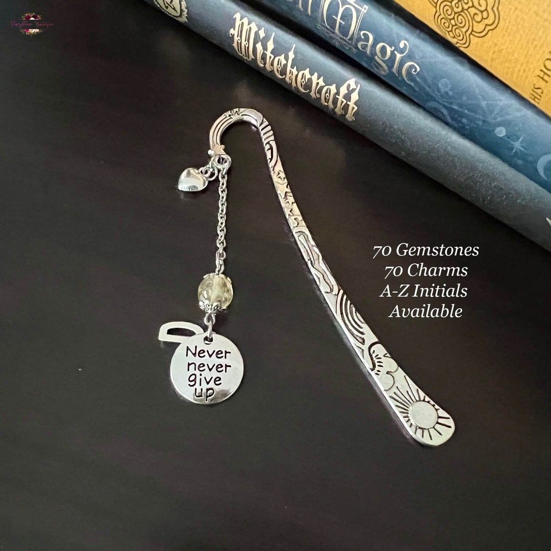 NEVER Never Give up Gemstone Bookmark-crystal Bookmark-personalised ...