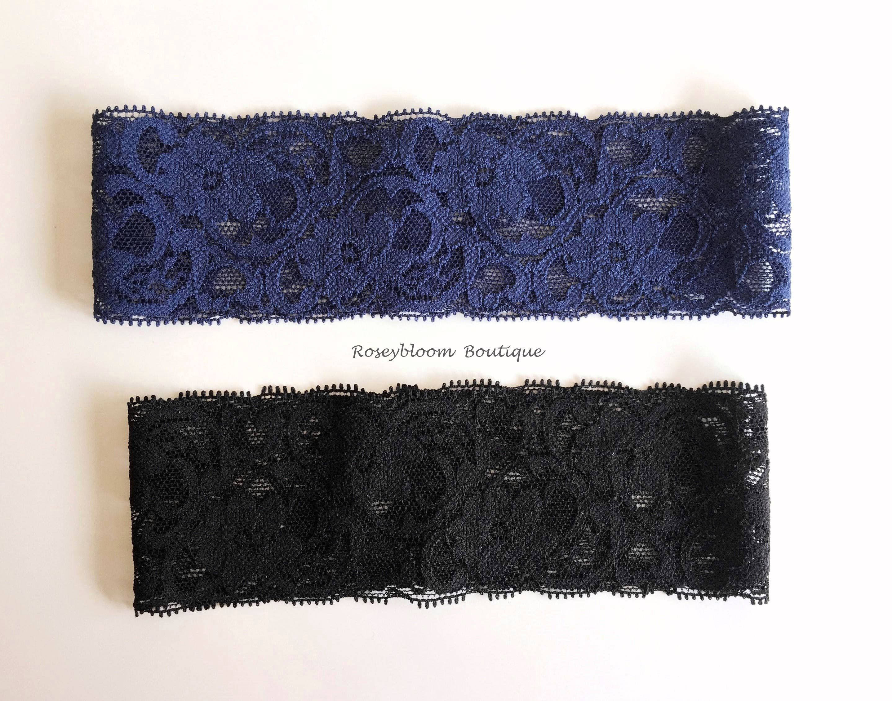 2 Inches-5cm Wide Garter-navy Garter-black Garter-off White | Etsy