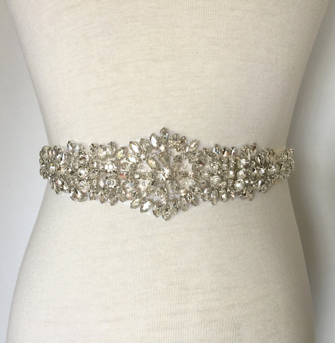 Applique Sash-wedding Sash-crystal Sash-bridal Sash-rhinestone Sash ...