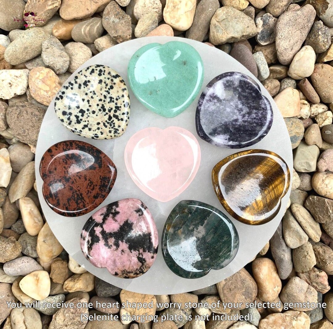 Heart Shaped Worry Stone-worry Stone-palm Stone-thumb Stone-fidget ...