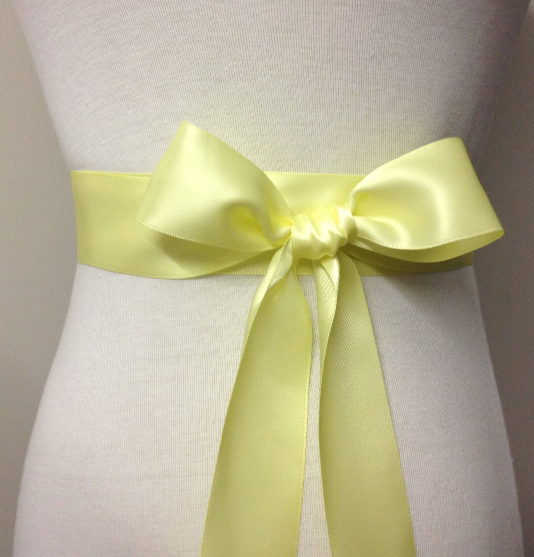 1.5 Inch (3.8cm or 38mm) Ribbon Sash-pale Yellow Sash-light Yellow Belt ...