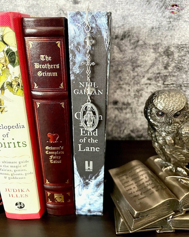 MIRACULOUS MEDAL & CROSS Gemstone Bookmark-virgin Mary-crystal Bookmark ...