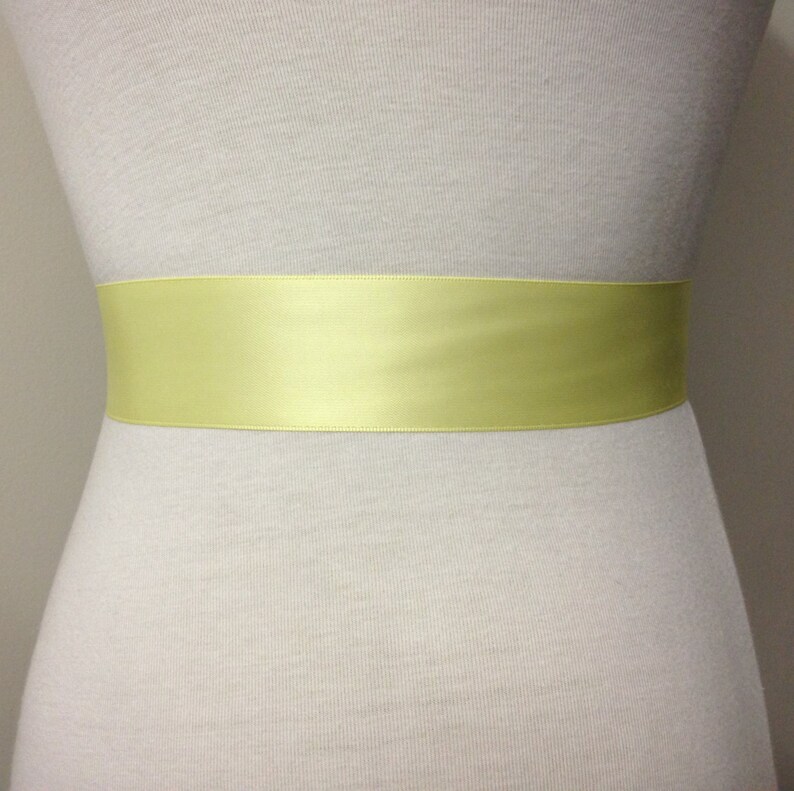 1.5 Inch (3.8cm or 38mm) Ribbon Sash-pale Yellow Sash-light Yellow Belt ...