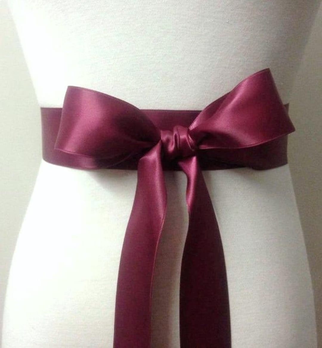 1.5 Inch (3.8cm or 38mm) Ribbon Sash-maroon Sash-burgundy Belt-flower ...