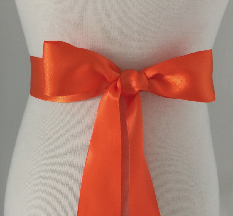 1.5 Inch (3.8cm or 38mm) Ribbon Sash-tangerine Sash-orange Belt-flower ...