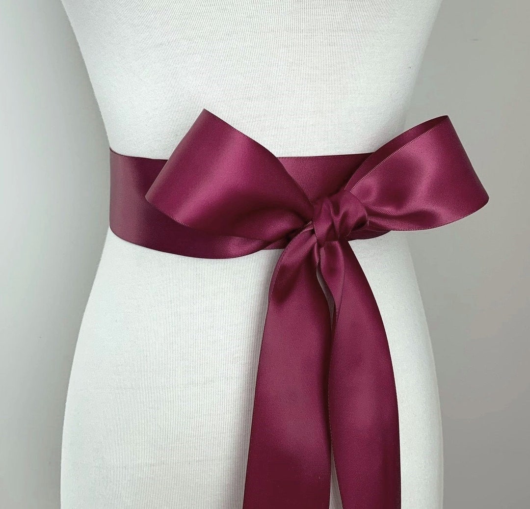 2 Inch (5cm or 50mm) Ribbon Sash-maroon Sash-burgundy Sash-flower Girl ...