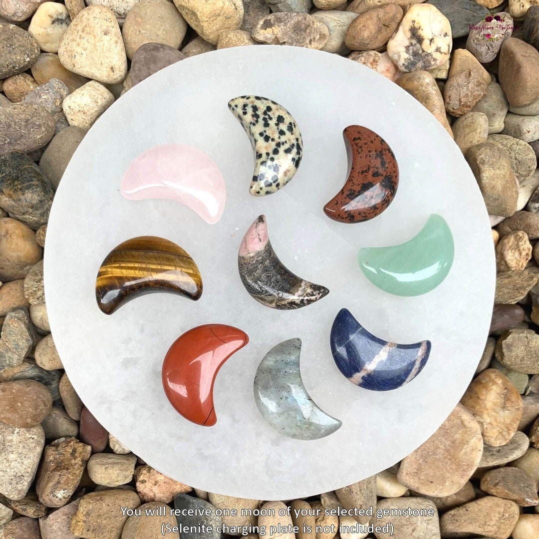 Crystal Moon-mini Crescent Moon Gemstone-pocket Stone-carved Gemstone ...