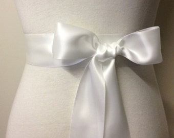 White Ribbon Sash | Etsy