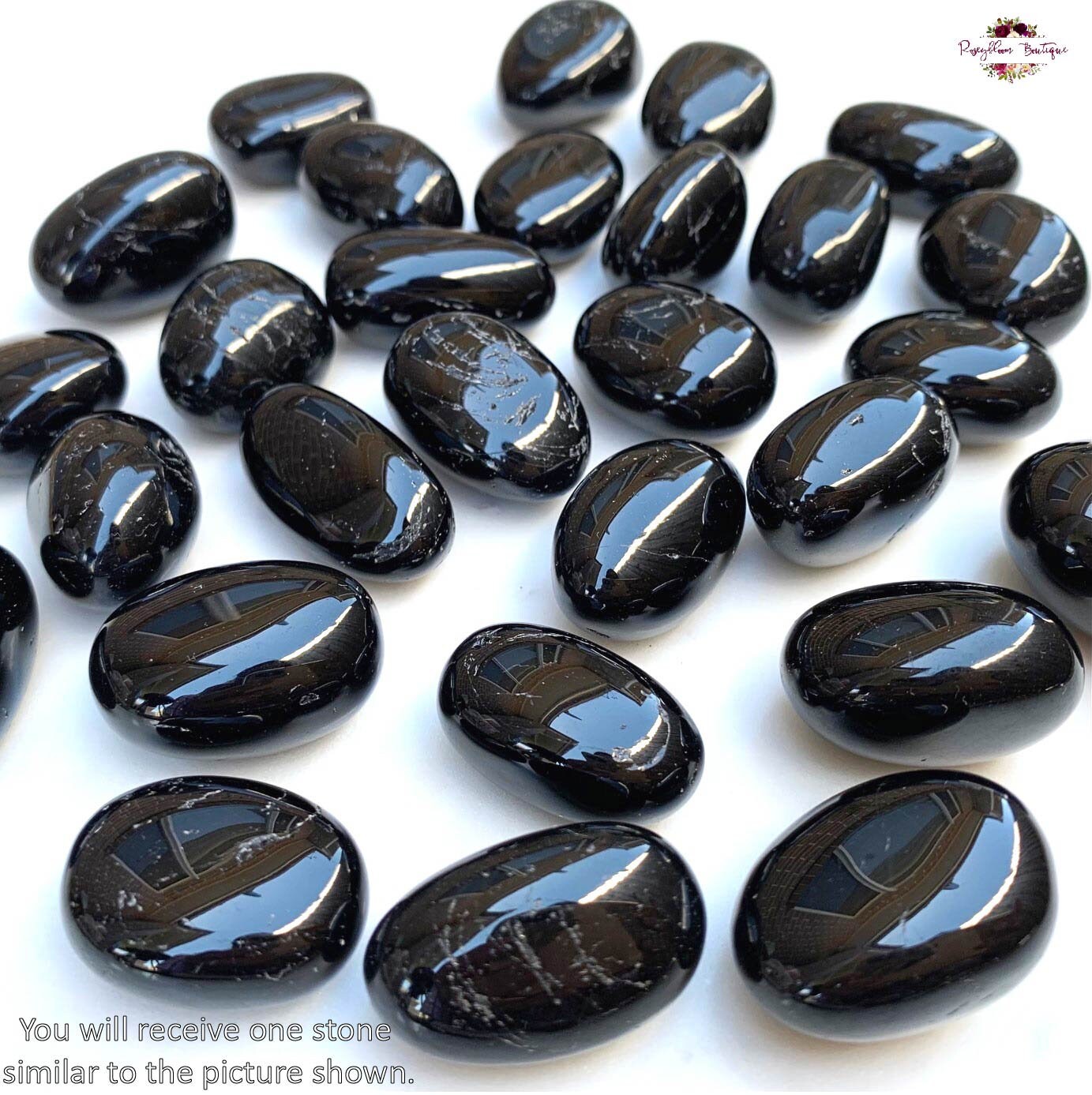 BLACK TOURMALINE Tumbled Stone-Tumbled Stone-Healing - Etsy 日本